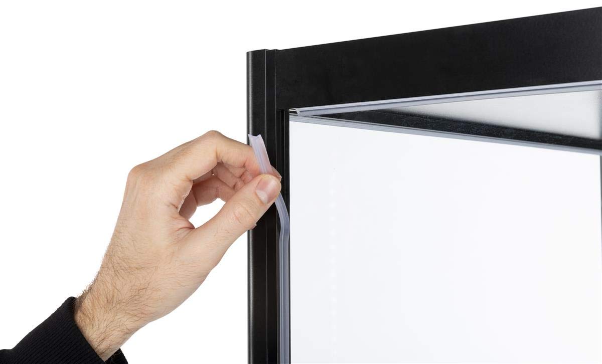 Displays2go 2 Foot Wide Display Cases with Corner Lighting – Black (DCKDMT24B)