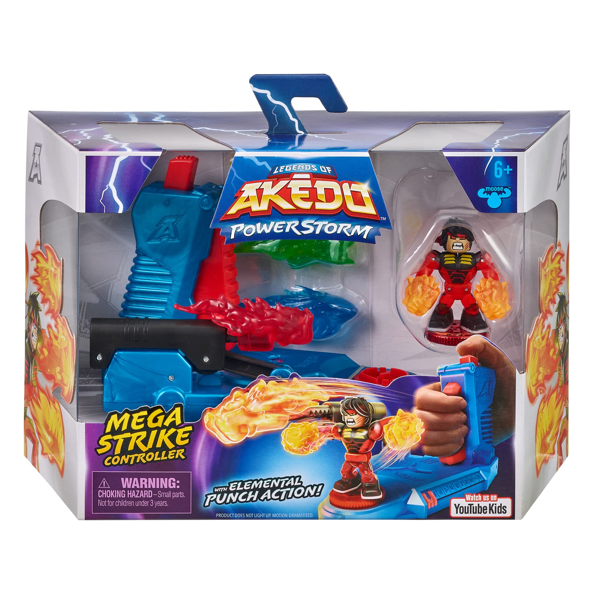 Legends of Akedo Powerstorm Mega Strike Controller with Elemental Punch Action |Turbo Chux Action Figure | Amazon Exclusive