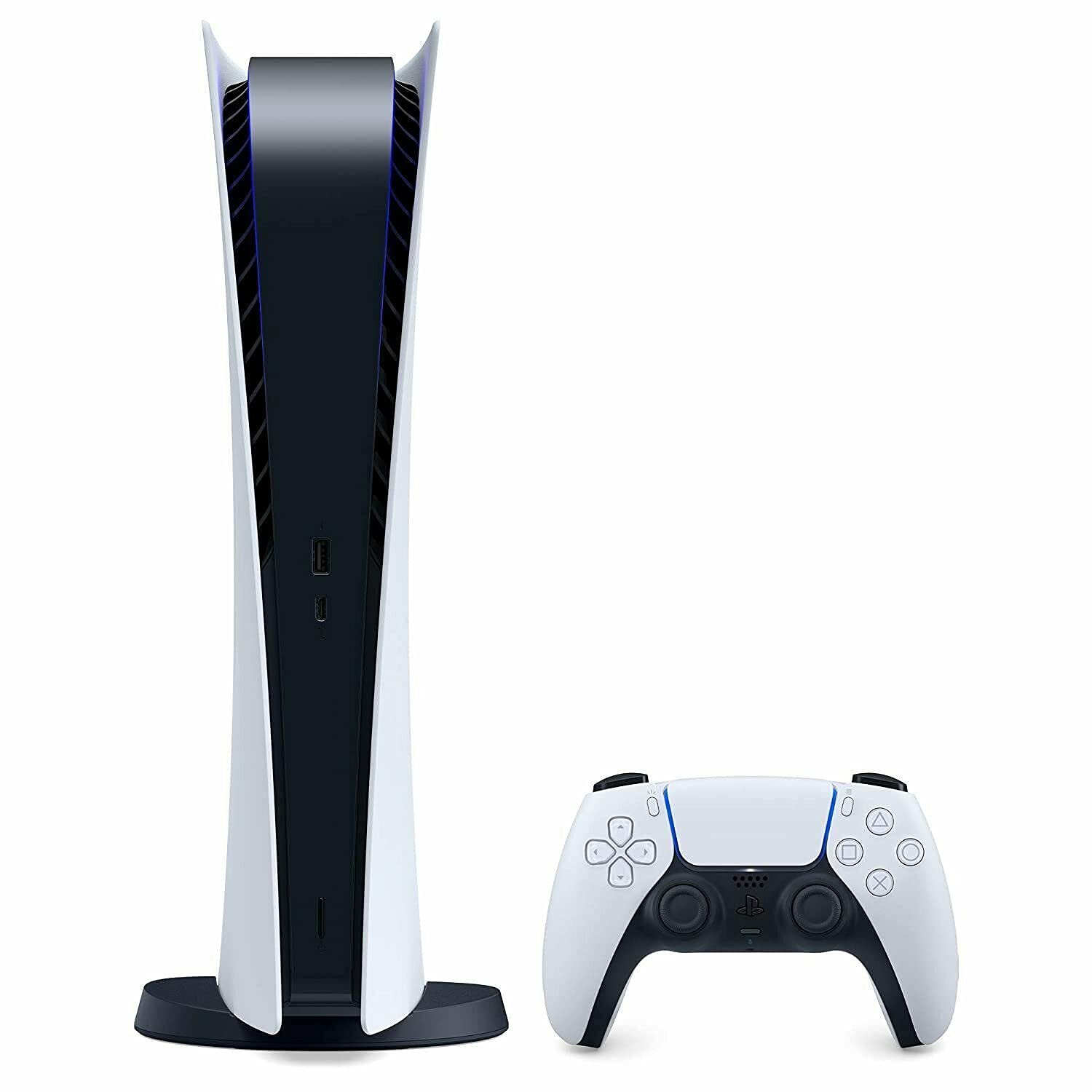 Sony Playstation 5 Digital Edition Console Bundle Dual Controller Charging Station Plus Entiqi High Speed HDMI Cable