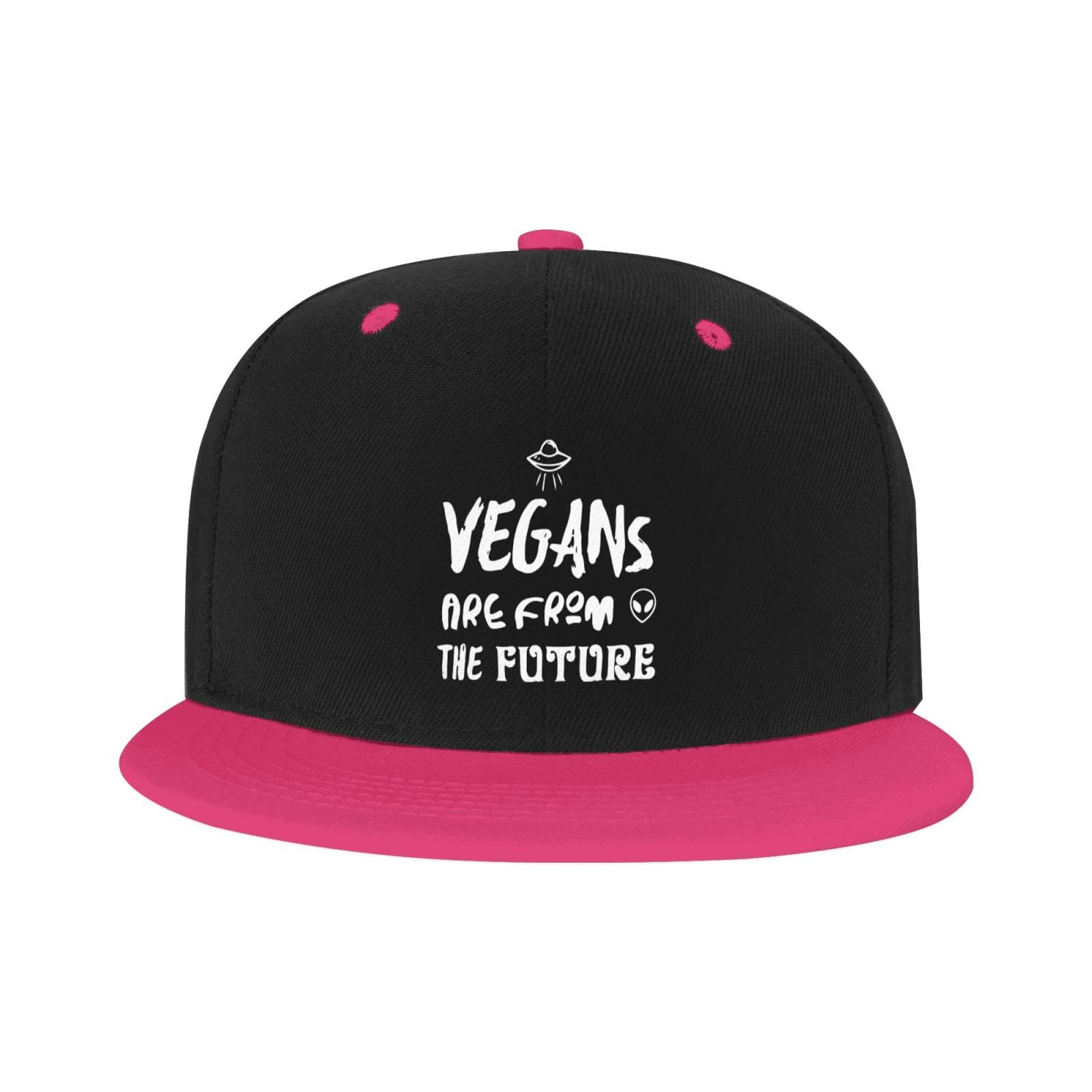 Adjustable Snapback Hat for Men Women, Vegan Vibes Unisex Hip Hop Baseball Cap Trucker Dad Hats Pink