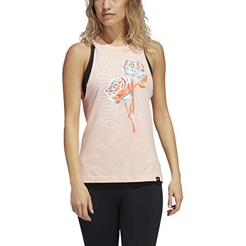 adidas Female Floral Tank, Haze Coral,L