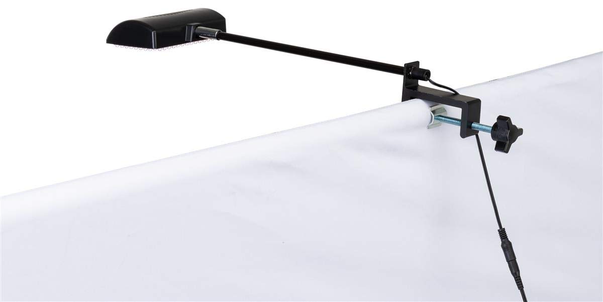 Displays2go, Trade Show Booth Clamp Spotlights, Aluminum, ABS Plastic, and Iron Construction – Black Finish (LED12W01BK)