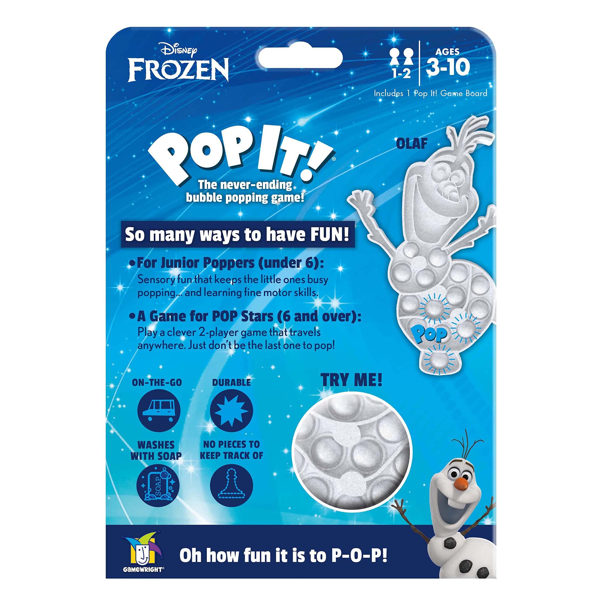 Gamewright Pop it! - Disney, Olaf