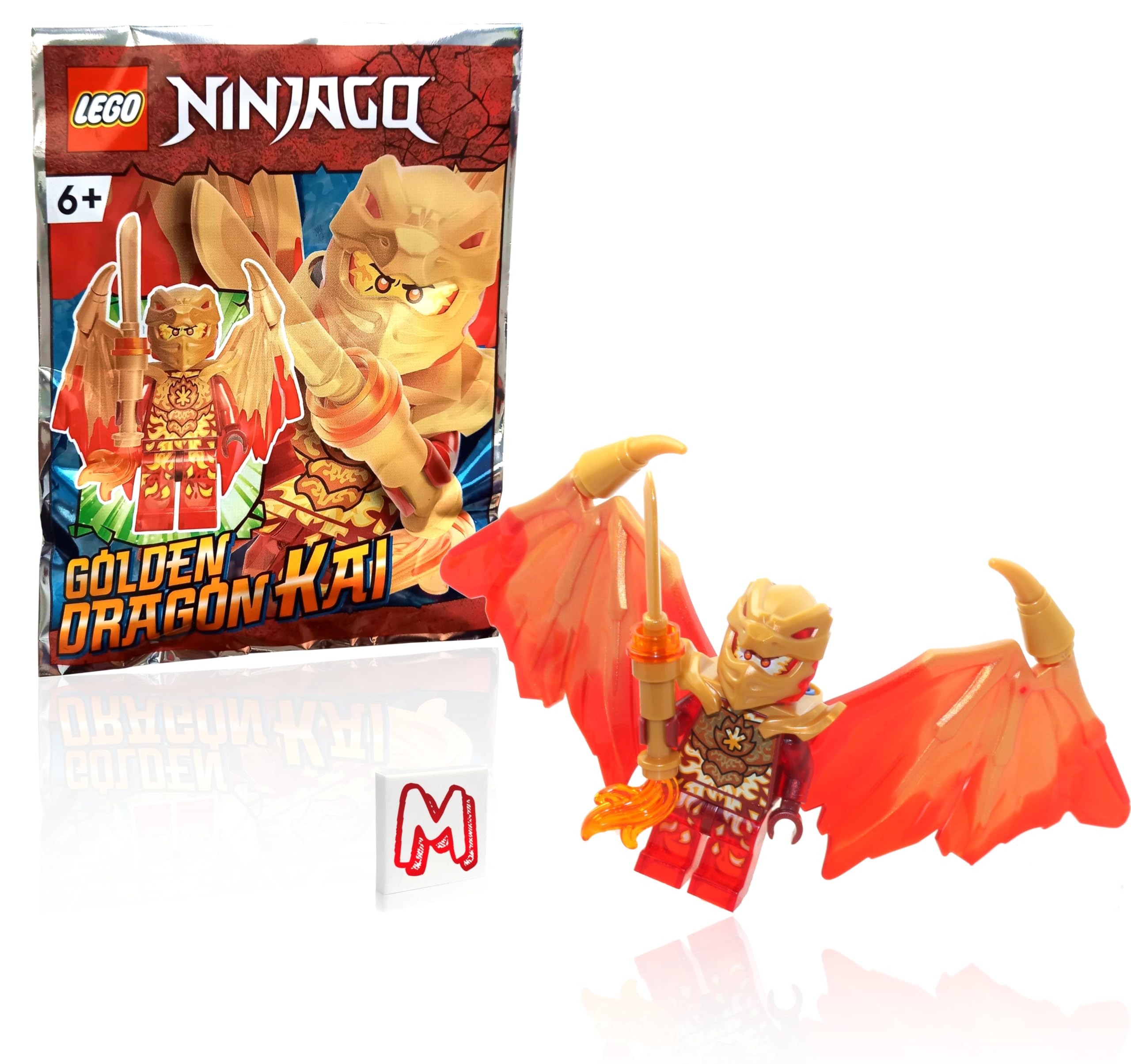 LEGO NINJAGO Crystalized Minifigure - Kai (Golden Dragon) with Wings and Gold Fire Sword