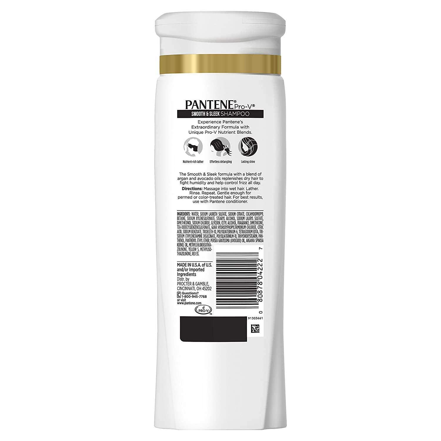 Pantene Pro-V Smooth & Sleek 2in1 Shampoo and Conditioner with Argan Oil, 12.6 Fl Oz (Pack of 2)