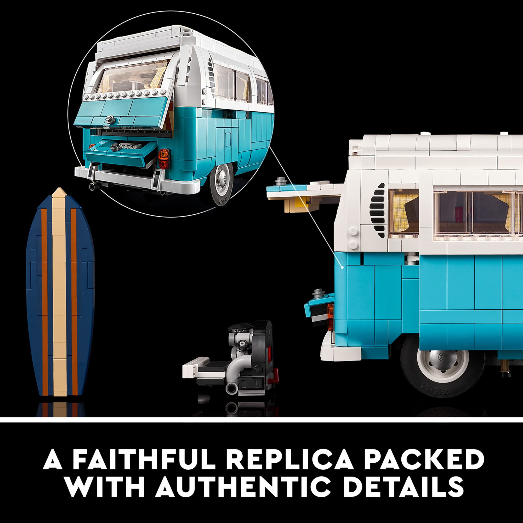 LEGO Volkswagen T2 Camper Van 10279 Building Kit; Build a Displayable Model Version of The Classic Camper Van (2,207 Pieces)