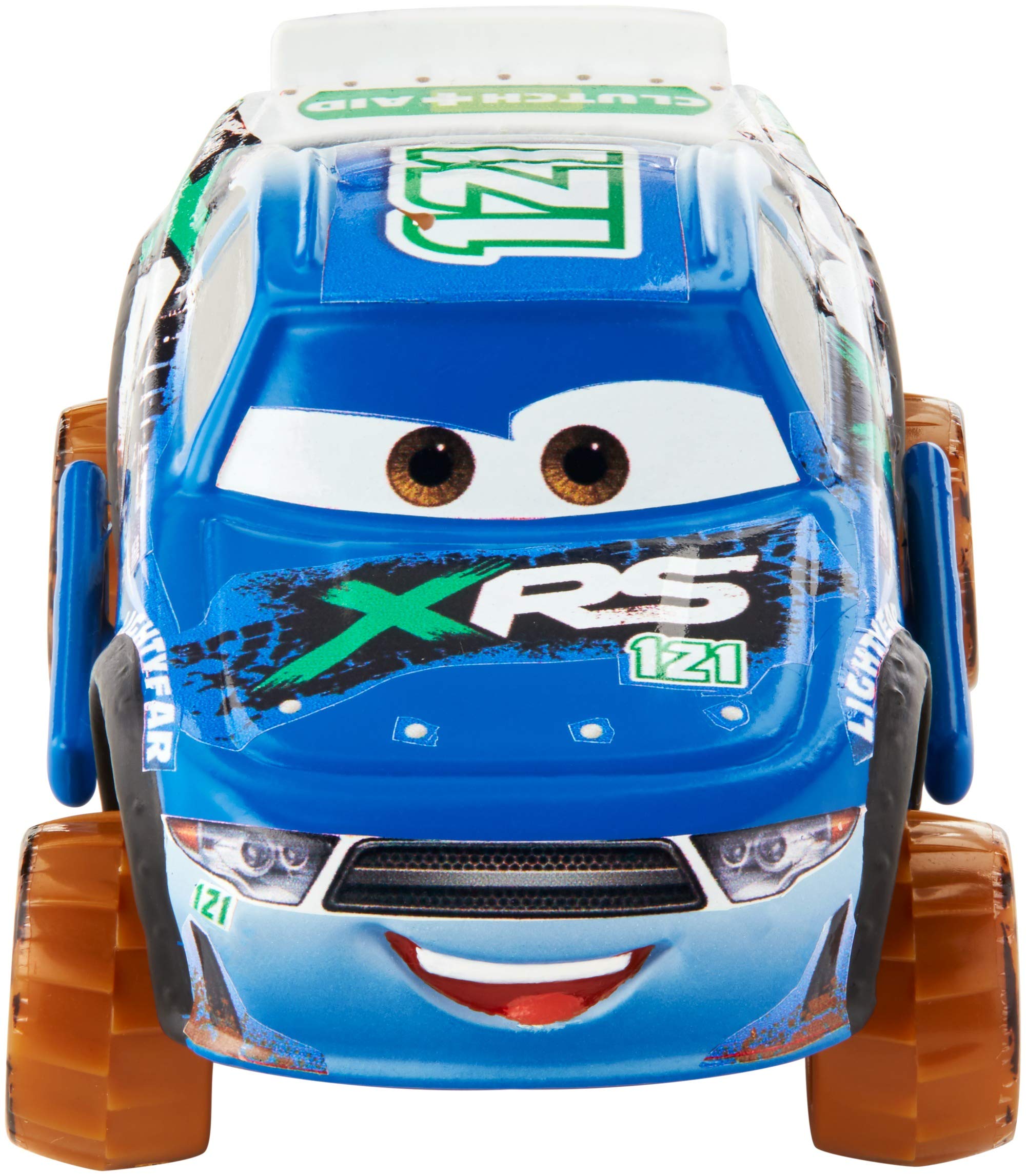 Disney Car Toys XRS Mud Racing Dino Draftsky Vehicle 155 Scale Die-Casts, Real Suspensions, Off-Road, Dirt-Splashed Design, All-Terrain Wheels, Ages 3 and upâ€‹