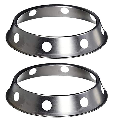 Jteyult 2PCS Stainless Steel Wok Ring Metallic Round Bottom Wok Rack 10.43X11.8Inch Universal Size Inch for Stove Fry Pans