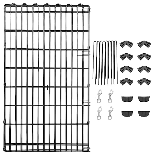 Amazon Basics Foldable Octagonal Metal Exercise Pet Play Pen for Dogs, Fence Pen, No Door, Large, 60 x 60 x 42 Inches, Black