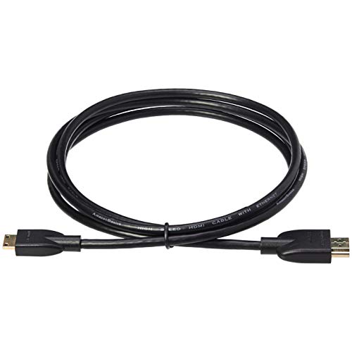 Amazon Basics Flexible and Durable Mini HDMI Cable (18Gpbs, 4K/60Hz) - 6 Feet, Black, Projector