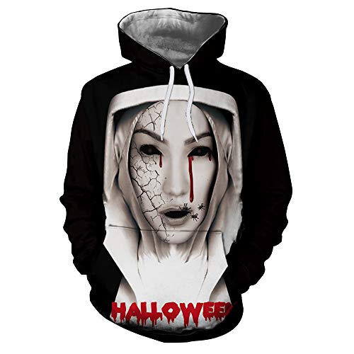 Cool Hoodies for Men, Thenlian Loves' Casual Autumn Winter 3D Printing Long Sleeve Hoodies Sweatshirt Blouse(Black, 3XL)