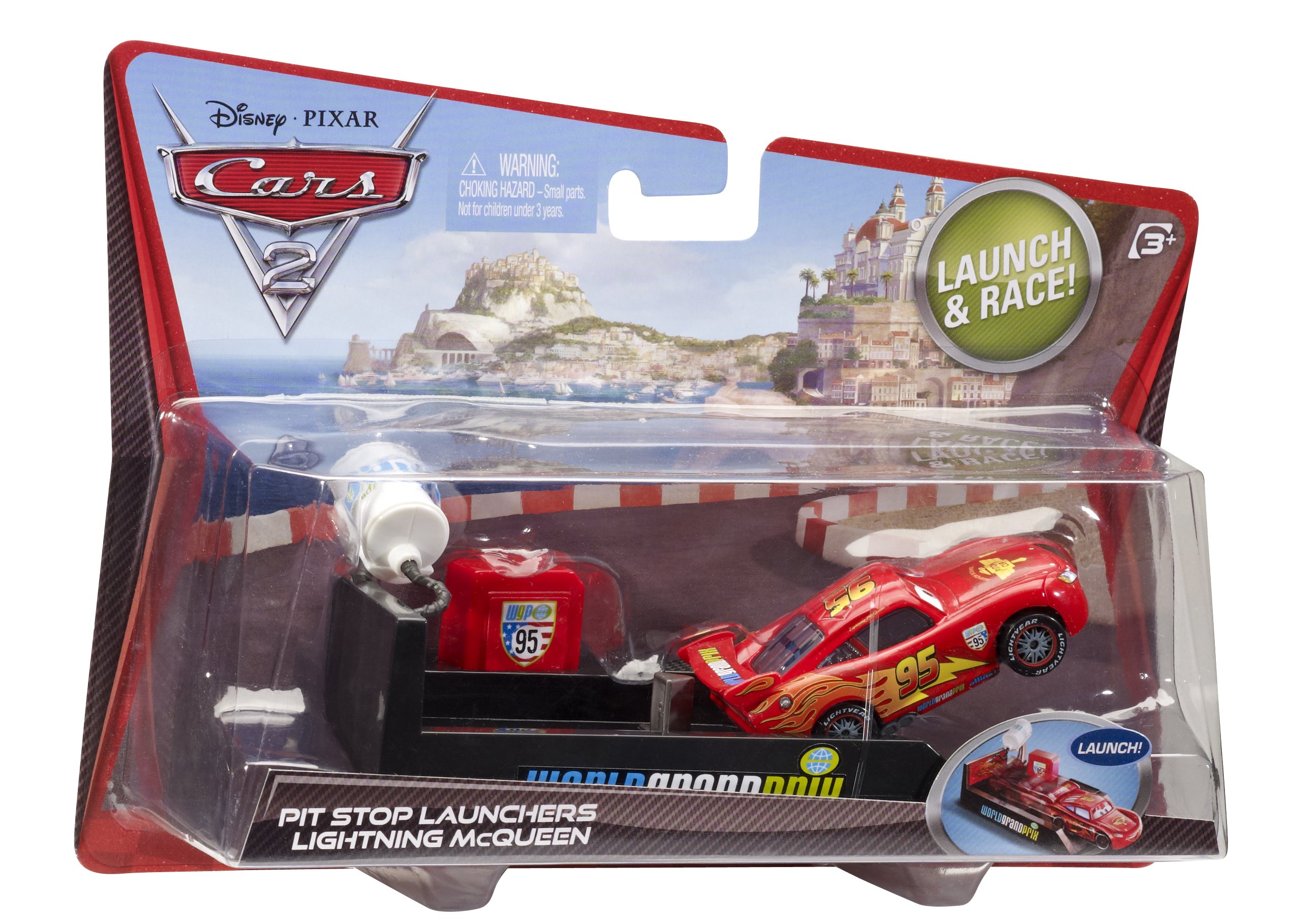 Disney Cars Toys 2 Pit Stop Launchers Lightning McQueen