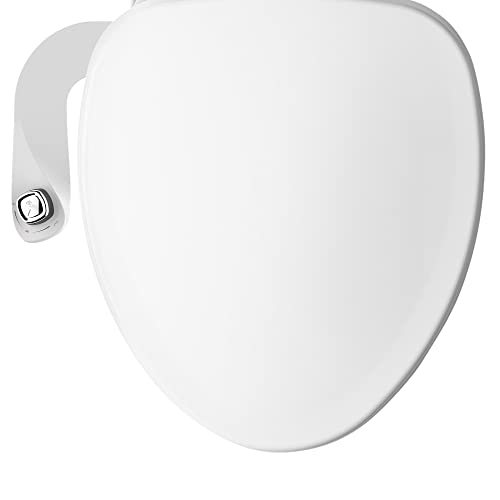 Bio Bidet by Bemis TruComfort Toilet Seat with Perfect Fit, Fresh Water Spray, Non-Electric, Easy to Install Bidet, ELONGATED, Blue Inserts