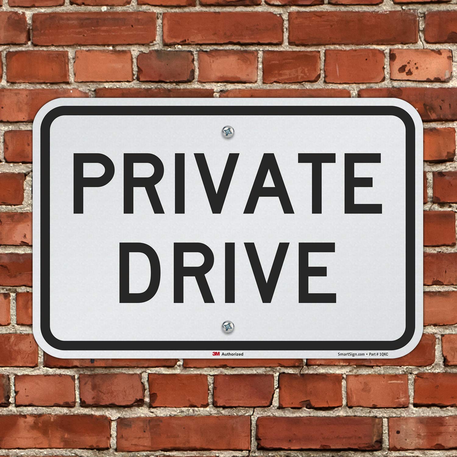 SmartSign - K-4471-EG-12x18 -K-4471-EG Private Drive Sign By | 12" x 18" 3M Engineer Grade Reflective Aluminum Black on White