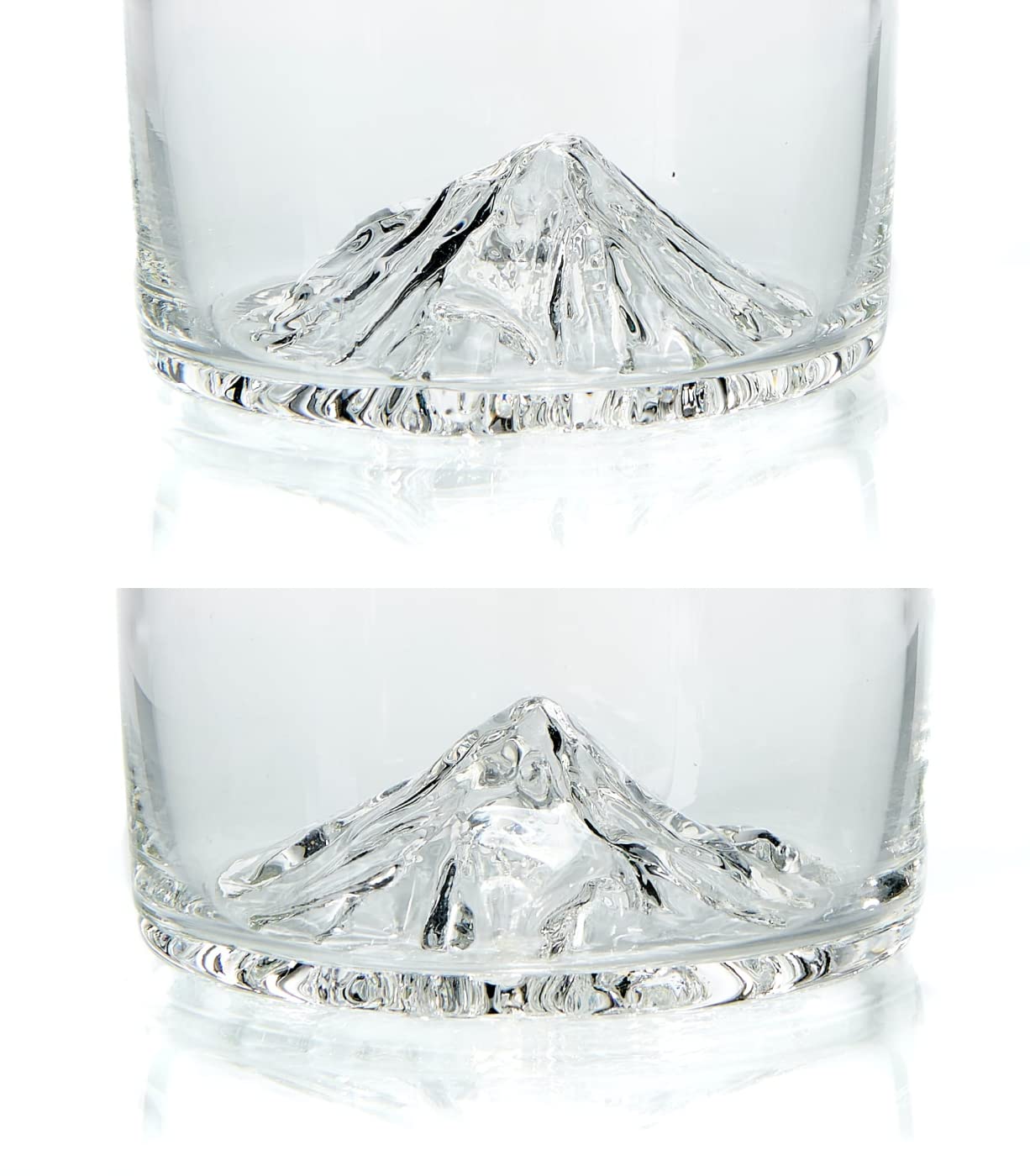 Huckberry Whiskey Peaks Iconic Mountain Bar Glasses, 11.5 oz Capacity, Lead-Free Crystal, Pacific Northwest, Set of 4