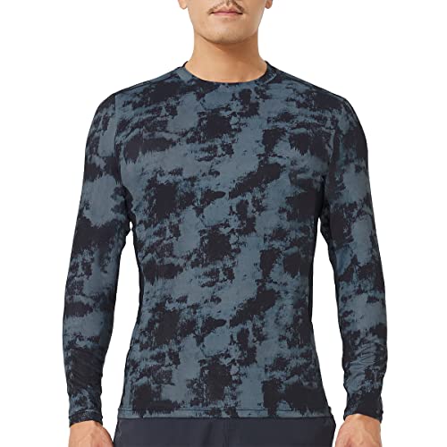 ADOREISM Men's UPF 50+ Sun Protection Long Sleeve Rash Guard Quick-Dry Fishing Hiking Shirts (Black,S)