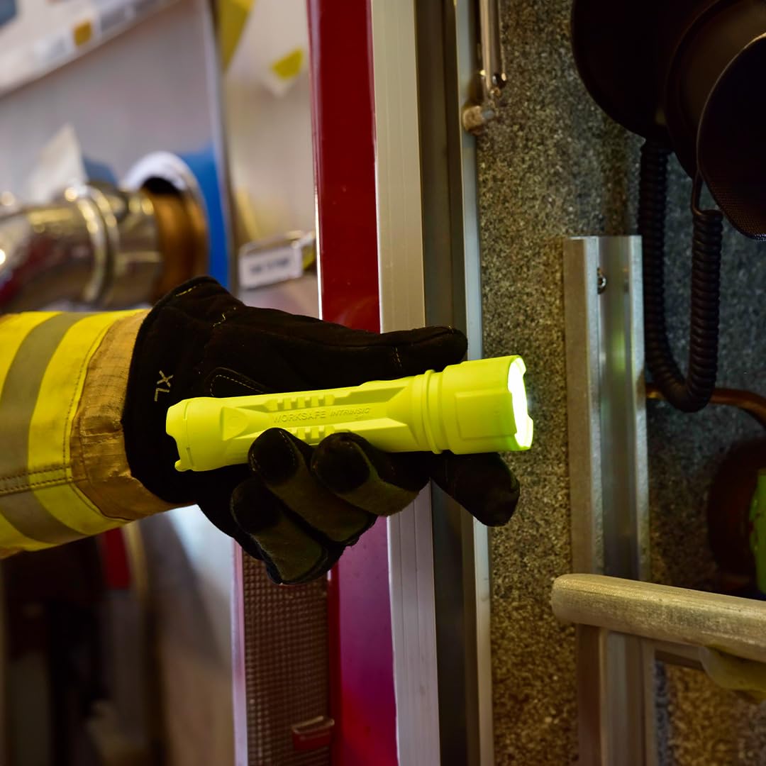 Bright Star Razor Intrinsically Safe Hands-Free Magnetic LED Flashlight with 14,000 Candela Brightness, Powered by 3 AA KBS Batteries Included with 24 Hours of Low Power runtime, Made in USA!