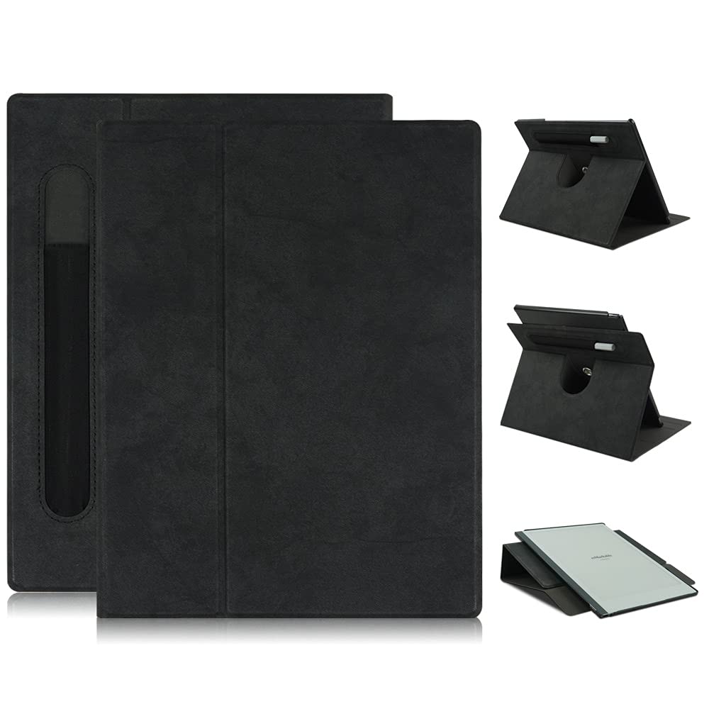 DINGGUAGUA for Remarkable 2 Paper Tablet Case,with Built-in Pen Holder - for 10.3" 2020 Released Cover for Remarkable2 Paper Tablet Book Folio Case,Black