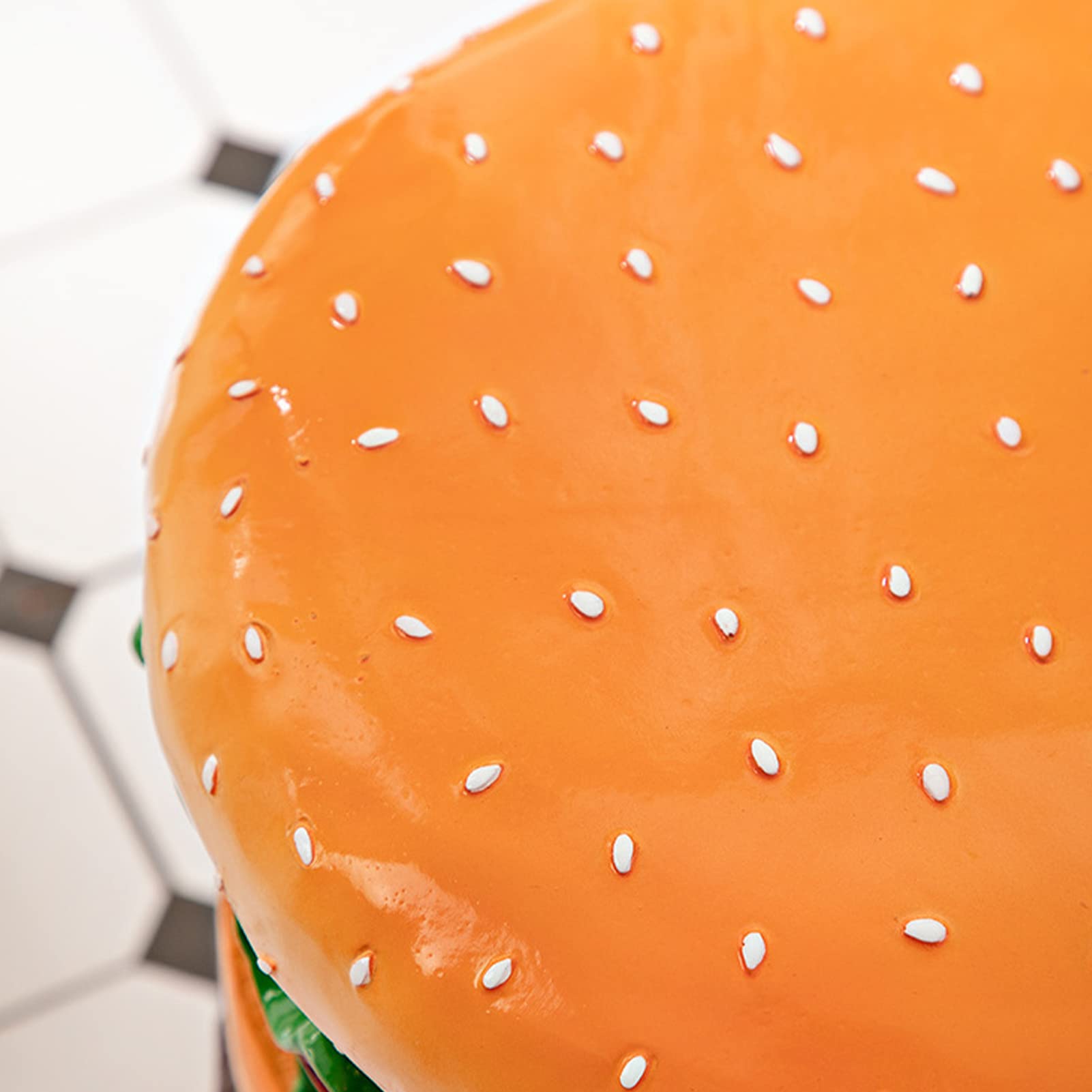 Mrisata Creative Small Stool Hamburger Shape Stool Corn Shape Stool Cute Stylish Hand Painted Shoe Changing Stool Foot Rest Stool for Kitchen for Living Room Bedroom Playroom