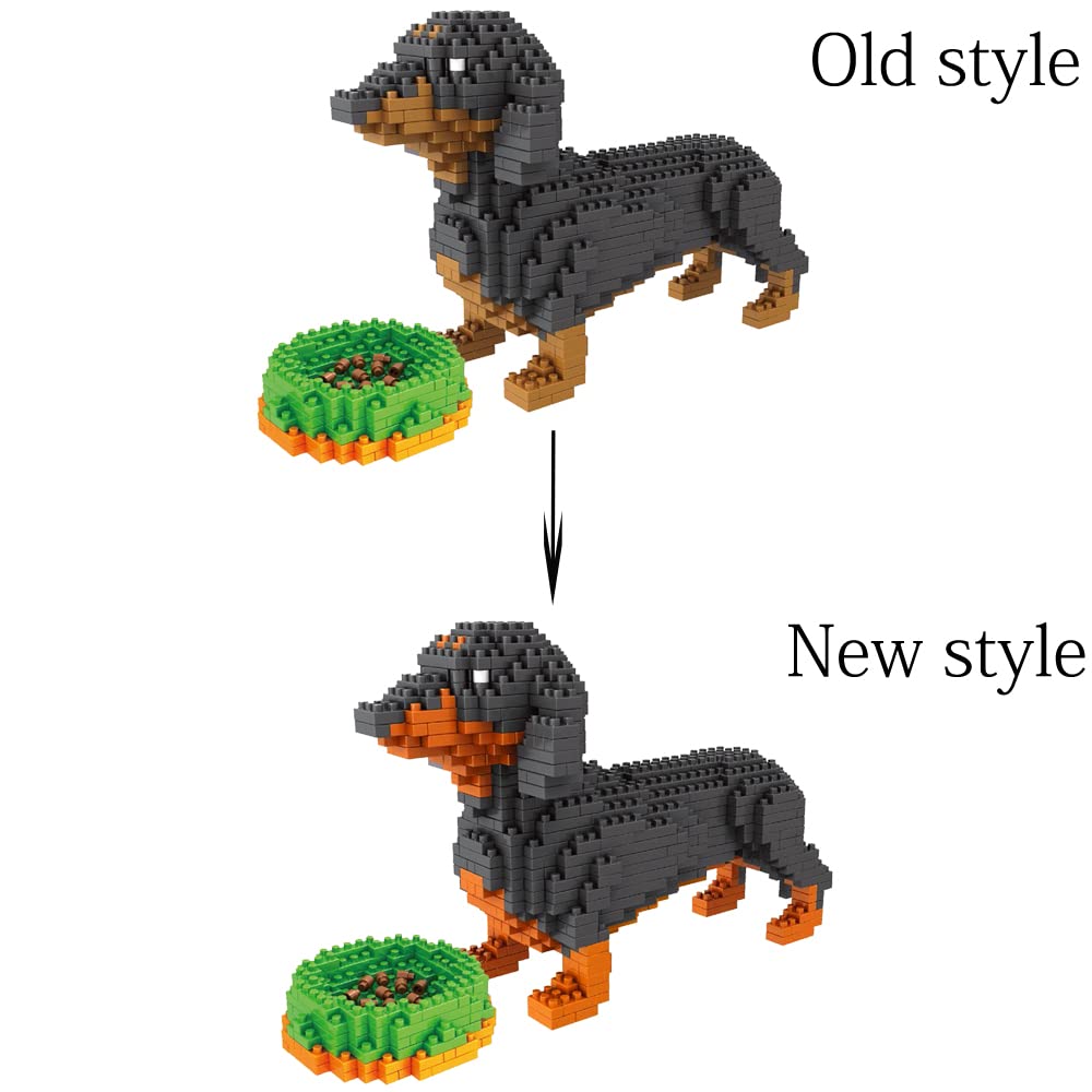 ISeeSee Micro Mini Blocks Dog Building Animal Set DIY 3D Building Toy Bricks for Kids or Adult Dachshunds 898PCS