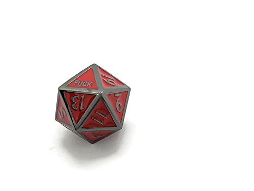 Red Metal D20 F*** Dice Critical Fail F 20 Sided Die Set DND Black Red Gunmetal Color Number for Role Playing Game Dungeons and Dragons D&D Pathfinder Shadowrun and Math Teaching
