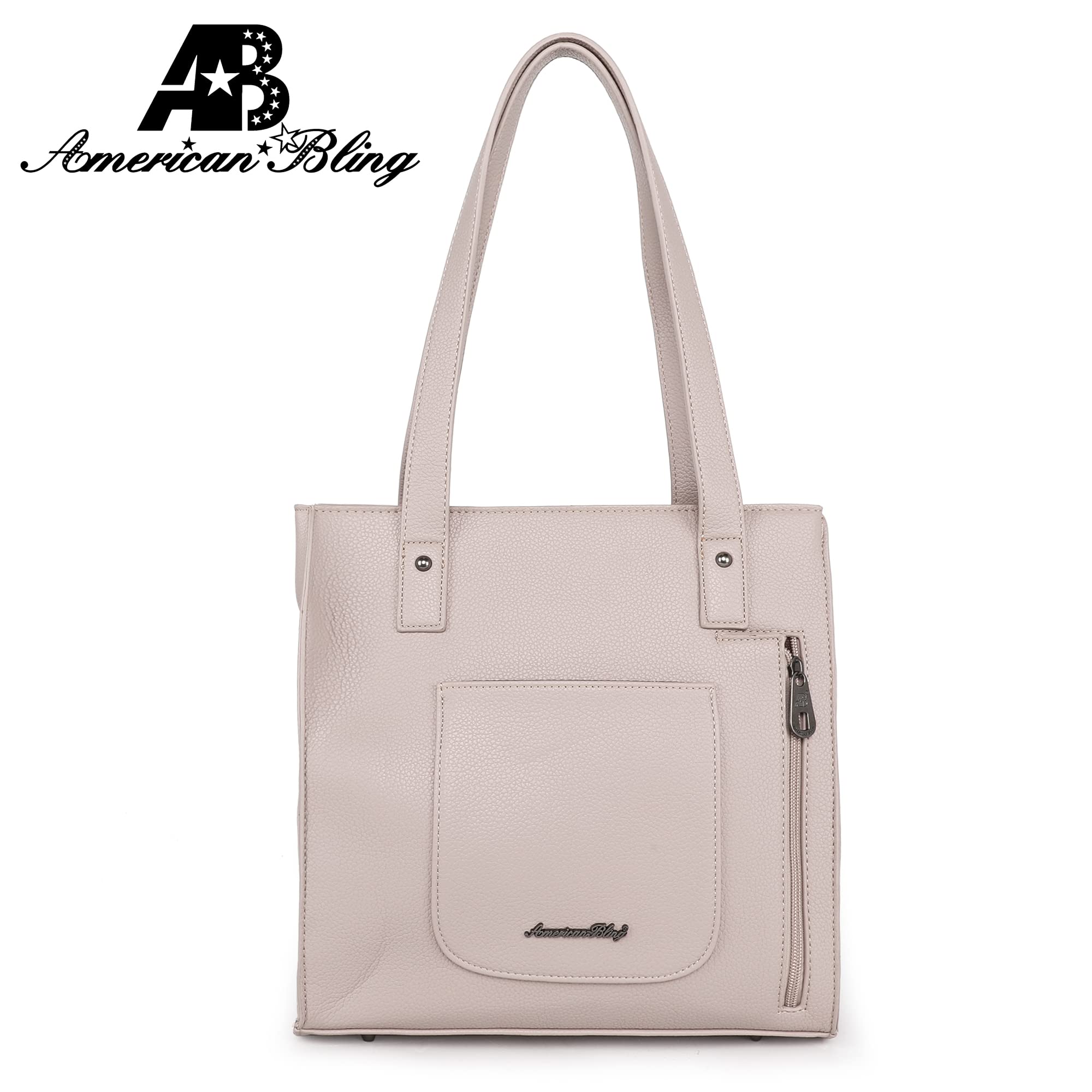 American Bling Tote for Women Large Purses and Handbag Western Shoulder Bag with Wallet AB-G7505BG+W