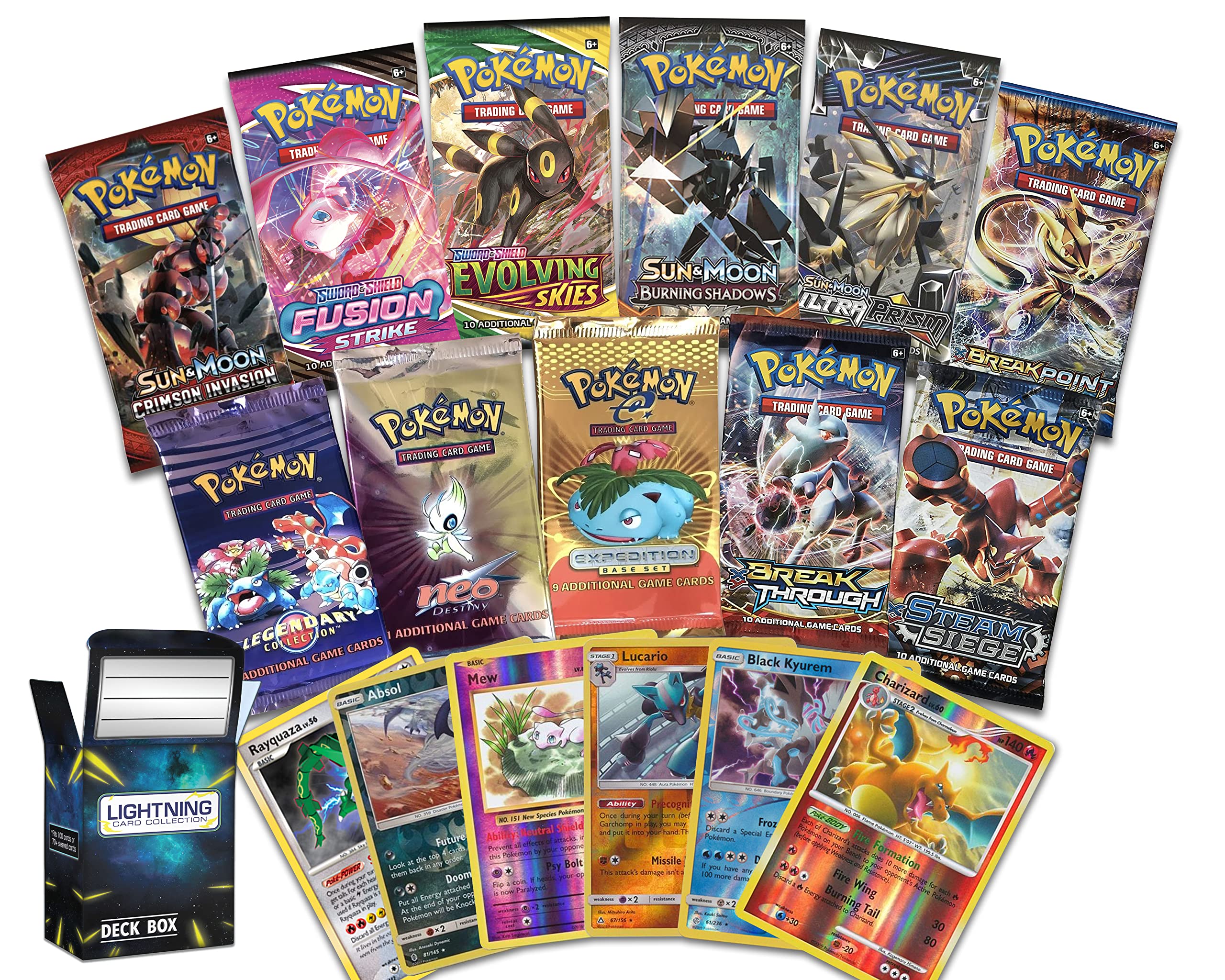 Lightning Card Collection 3 Random Booster Packs with a Bonus Holo Rare Card with a LCC Deck Box