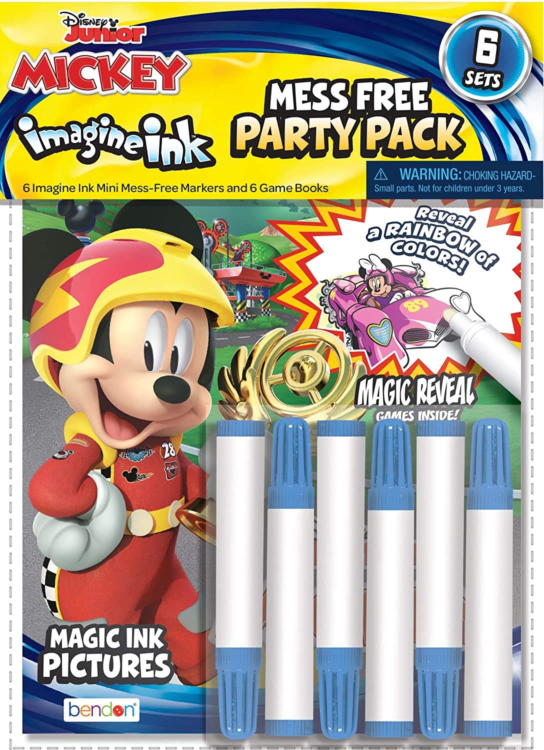 Disney Minnie Mouse and Mickey Mouse Imagine Ink Coloring Book Set for Girls Boys ~ 12 Pack No Mess Coloring Books with Minnie Stickers (Minnie Mouse Mickey Mouse Party Favors Bundle)