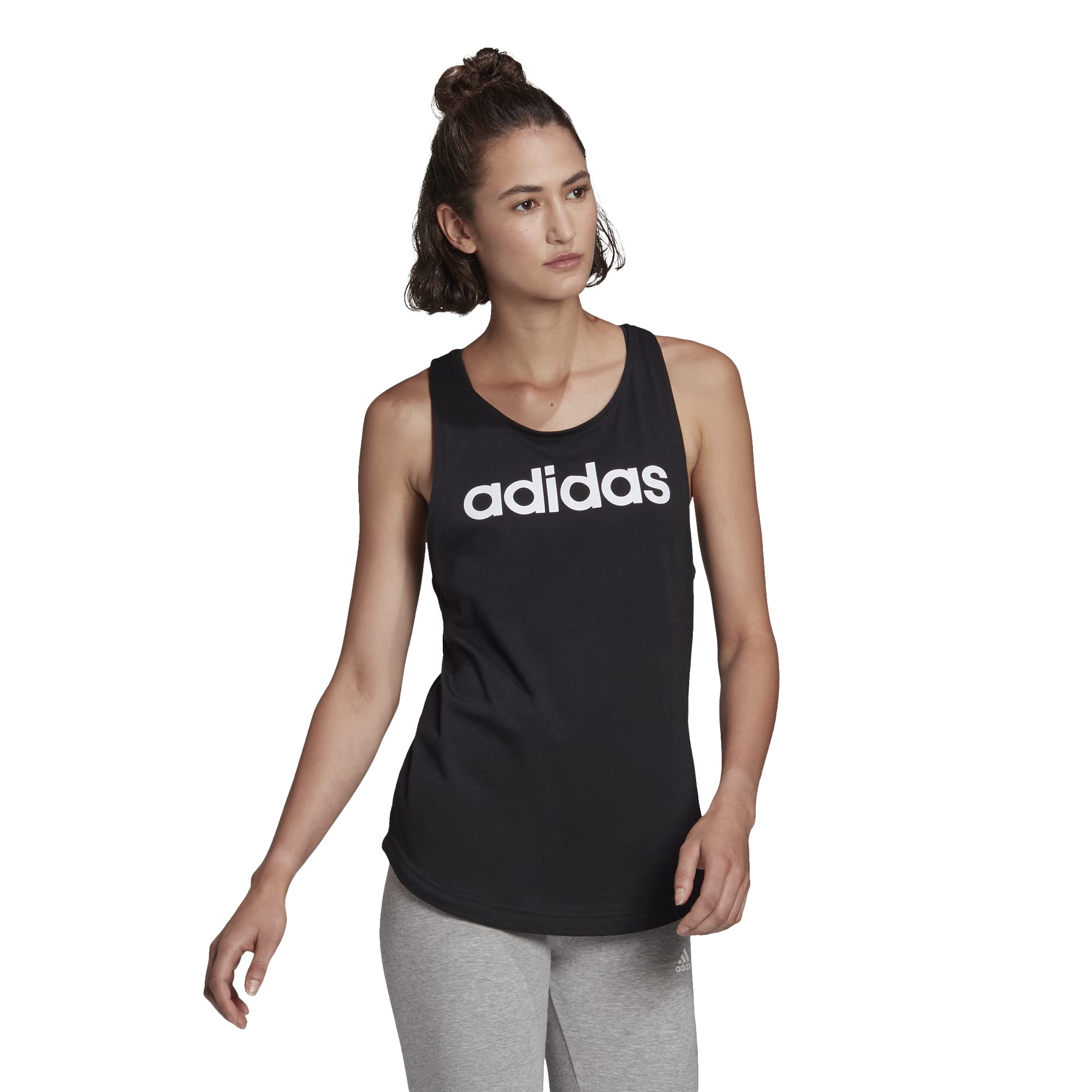 adidas Women's Loungewear Essentials Loose Logo Tank Top, Ice Mint/Ink, X-Large