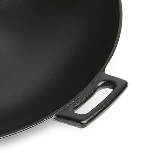 Amazon Basics Pre-Seasoned Cast Iron Wok Pan