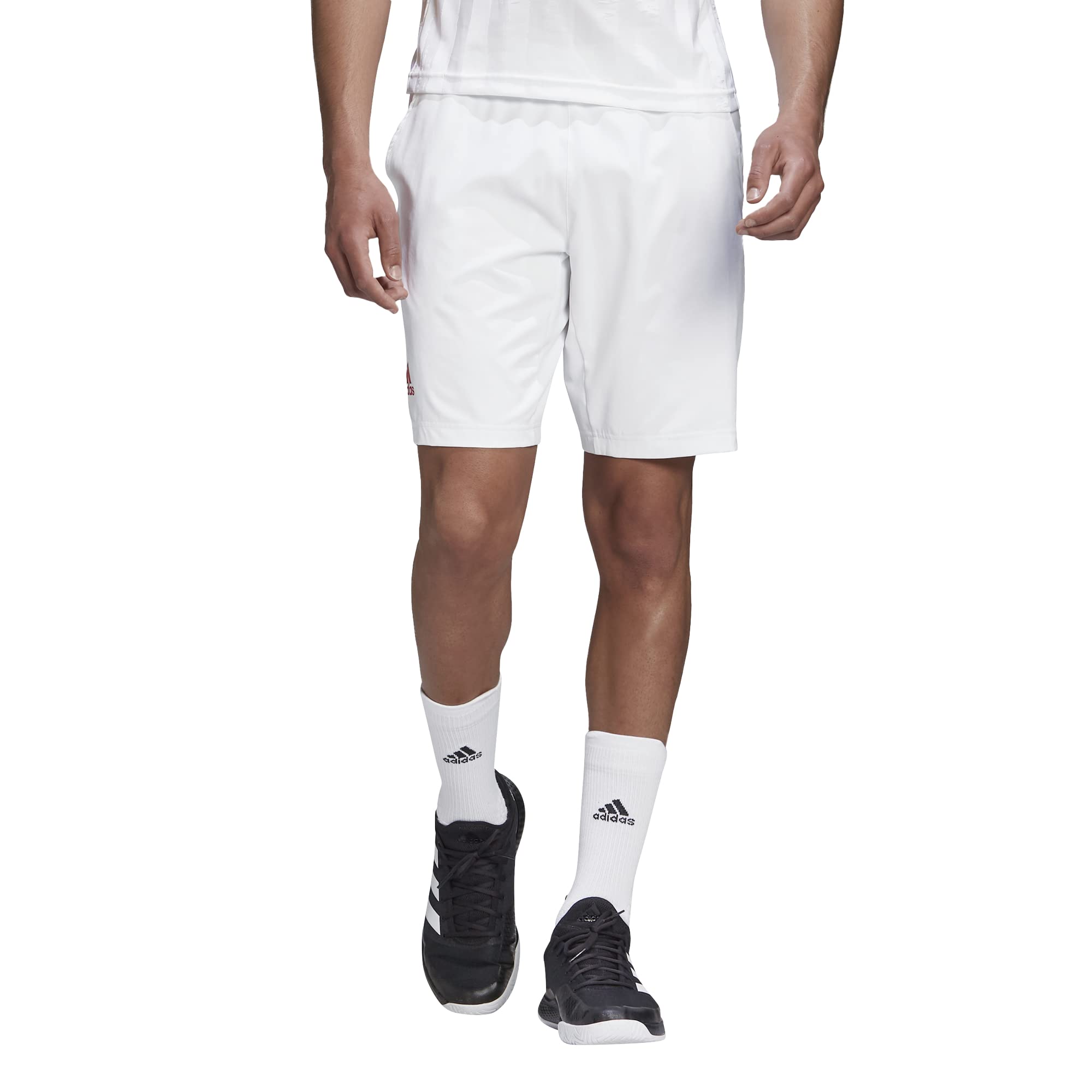 adidas Male Engineered Aeroready Ergo Shorts , White/Scarlet , M