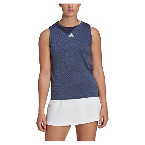 adidas Women's Tennis Match Tank Top, Wonder Steel/Shadow Navy, Small