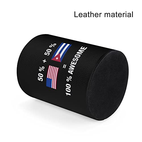 American Cuba Awesome Flag Pen Holder PU Leather Pencil Cup Cute Desk Organizer Makeup Brush Box for Home Office