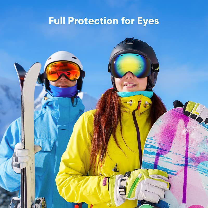 AHAKAC Ski Snowboard Goggles w/Luminous Refractive & VMD System UV Protection Anti Fog Snow Goggles Snowmobile Skiing Skating (Green)