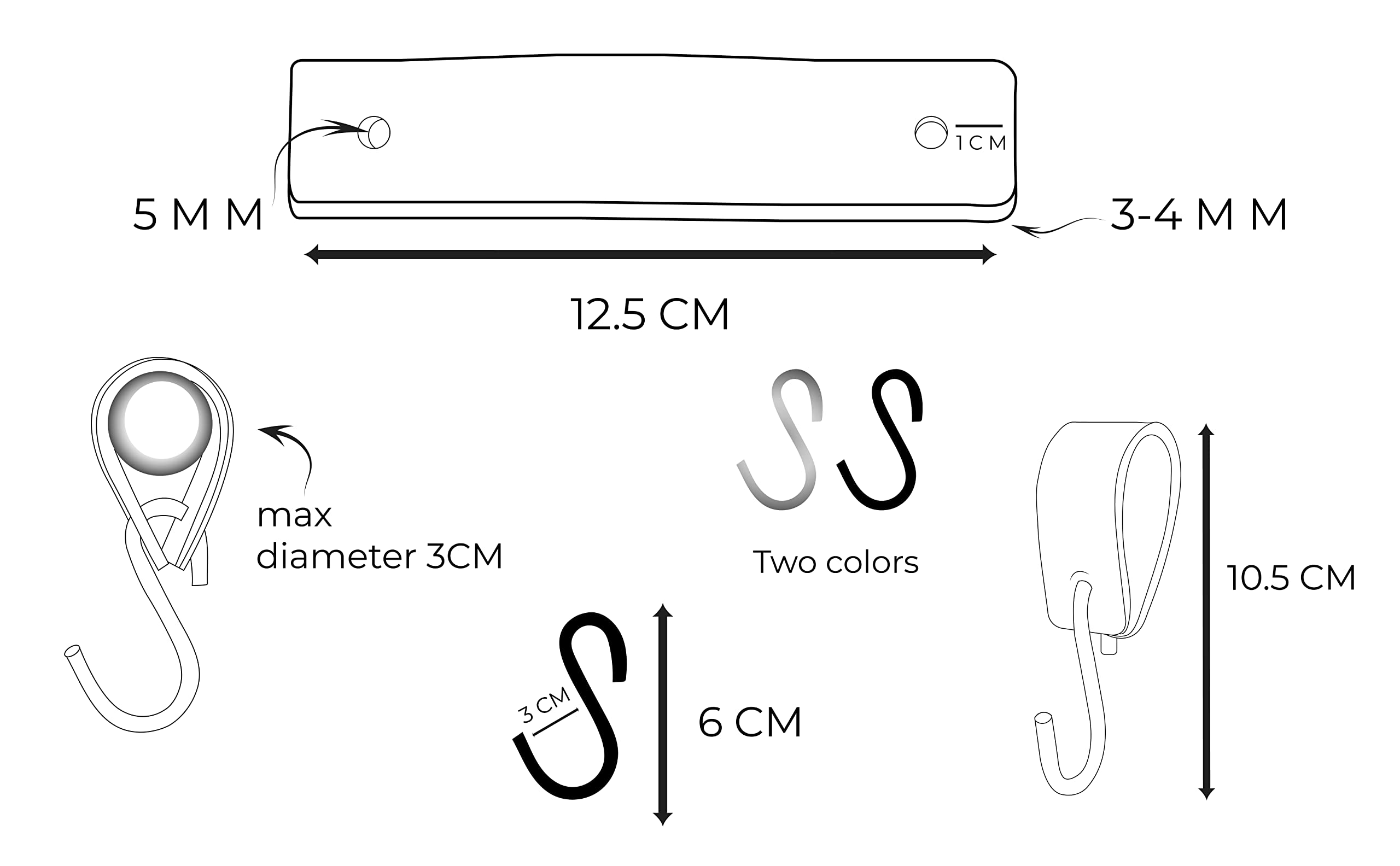 Brute Strength - Multifunctional Leather S-Hooks - Light Gray - 2 Pieces - S Shaped Hooks - Coat Hook - Leather Hooks - Leather s Hooks - Black s Hooks - Kitchen Hooks