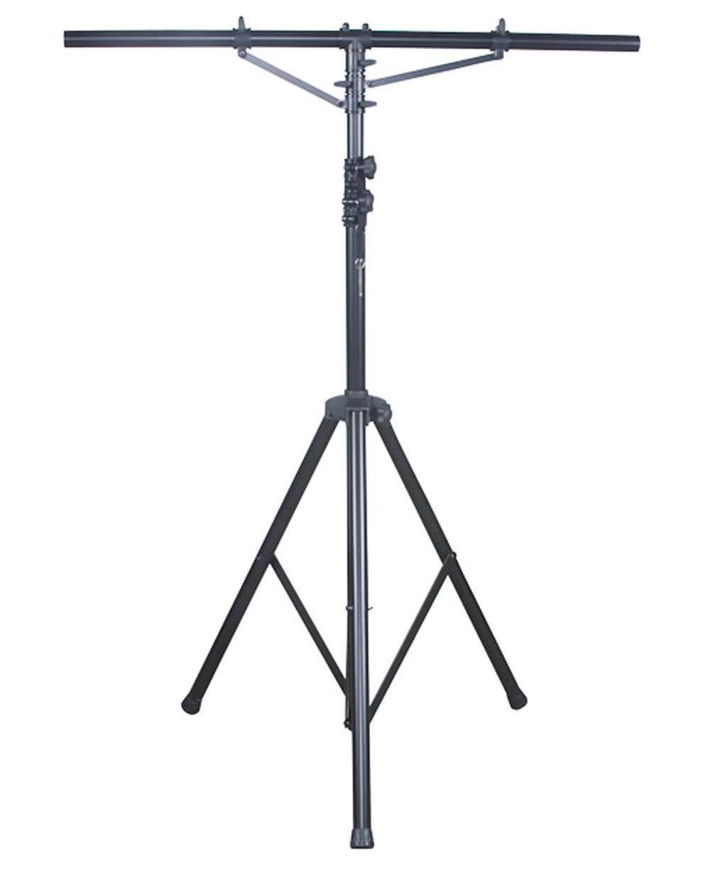 American DJ heavy duty aluminum stand, single t-bar, 12' maximum height 1.5 inch diameter