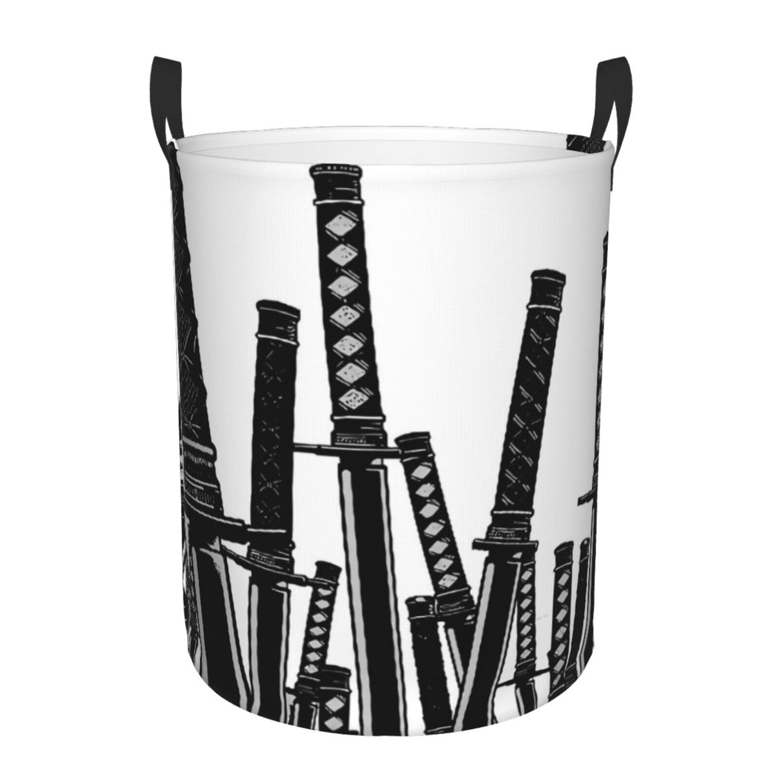 Laundry Basket Katanas In Anime Laundry Hamper Basket Durable Oxford Fabric Waterproof Portable With Handle For Family/Bathroom/Bedroom Dirty Storage Clothes Basket