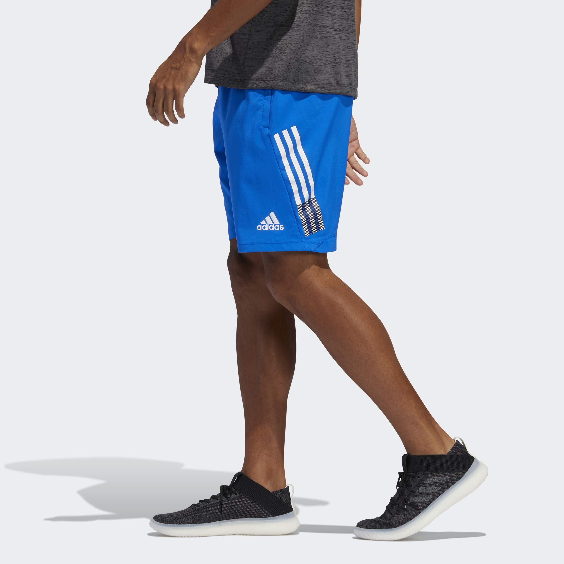 adidas Men's 4KRFT 3-Stripe+ Woven 9-Inch Short Glory Blue Large