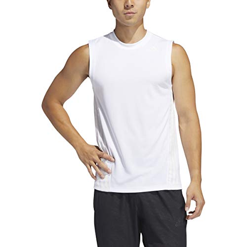 adidas Men's AEROREADY 3-Stripes Sleeveless Top White Small