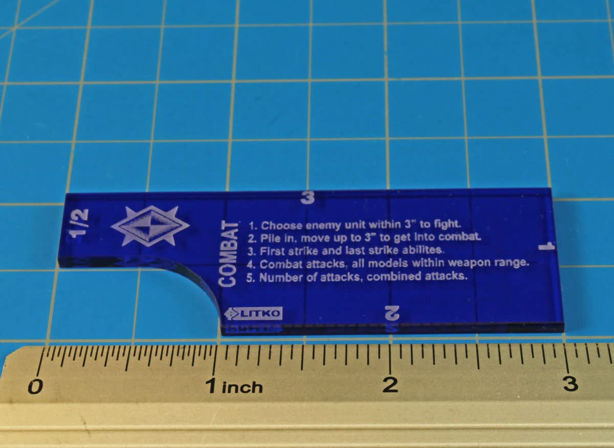 LITKO 3-inch Fight Gauge | Combat Movement | Compatible with Warhammer Age of Sigmar 3rd Edition (Translucent Blue)