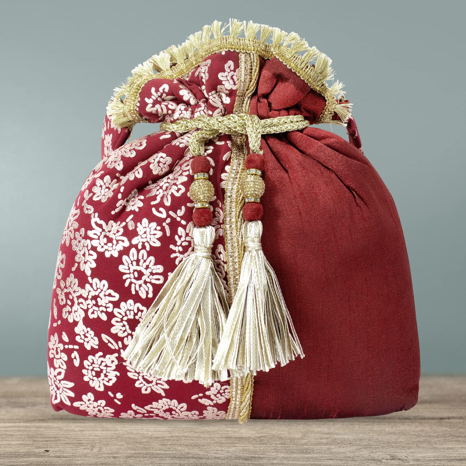 Aheli Indian Potli Bags Gift for Women Evening Bag Clutch Ethnic Bride Purse with Drawstring