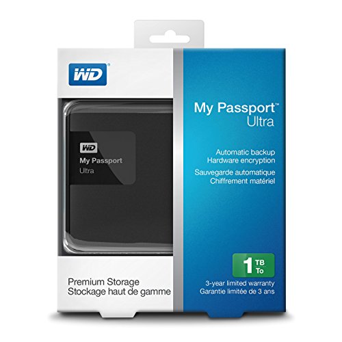 WD 1TB Black My Passport Ultra Portable External Hard Drive - USB 3.0 - WDBGPU0010BBK-NESN [Old Model] (Renewed)