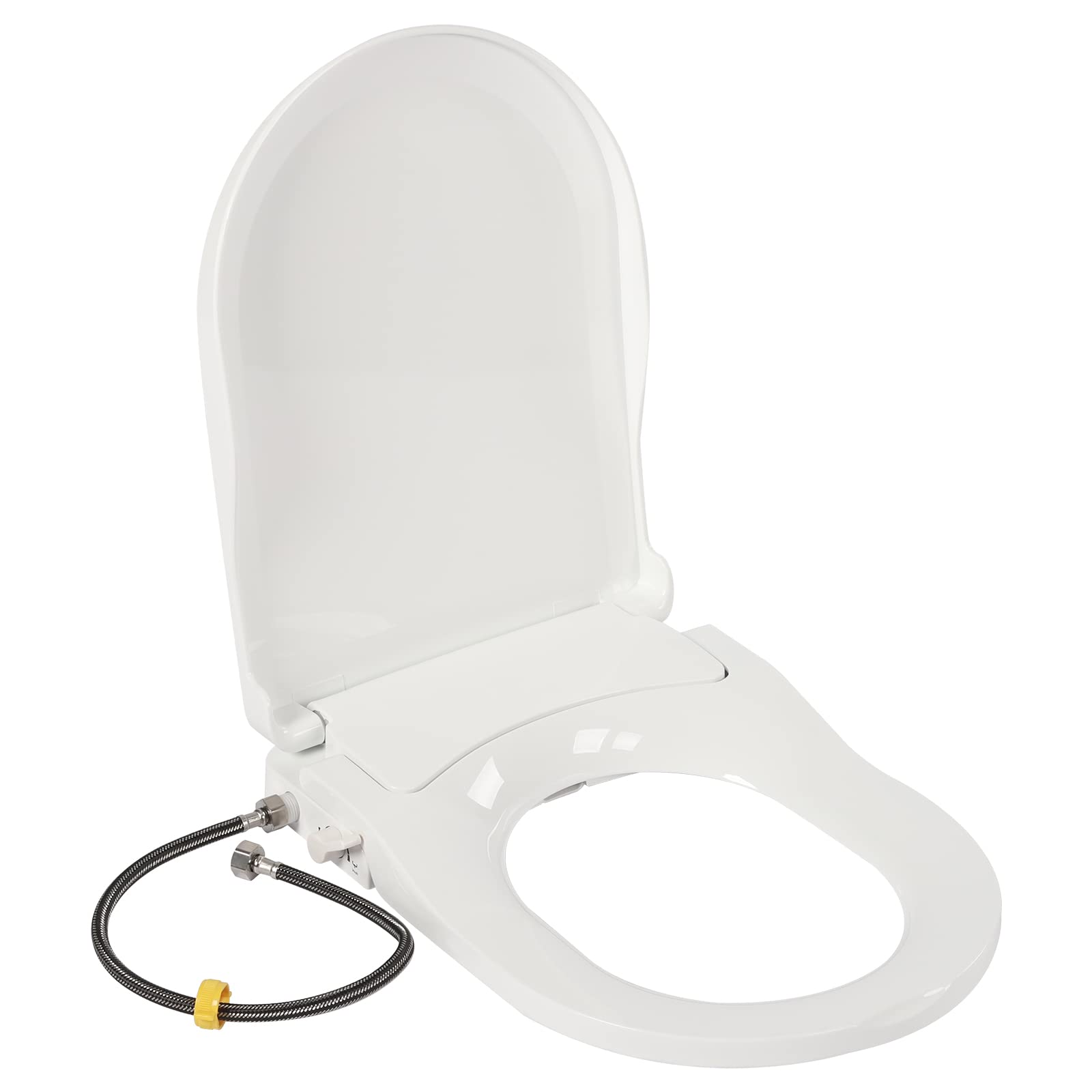 Non-Electric Bidet Toilet Seat, Elongated Toilet seat, White, Bidet Attachment for Toilet