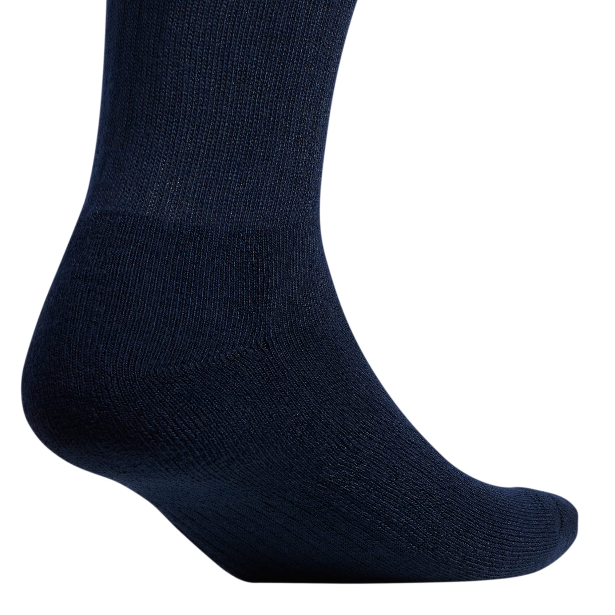adidas Men's Athletic Cushioned Crew Socks with Arch Compression for a Secure Fit (6-Pair), Cool Light Heather/Collegiate Navy/White, Large
