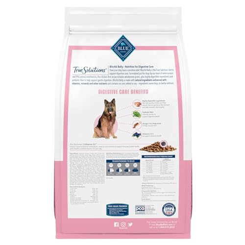 Blue Buffalo True Solutions Blissful Belly Digestive Care Natural Dry Food for Adult Dogs, Chicken, 11-lb Bag