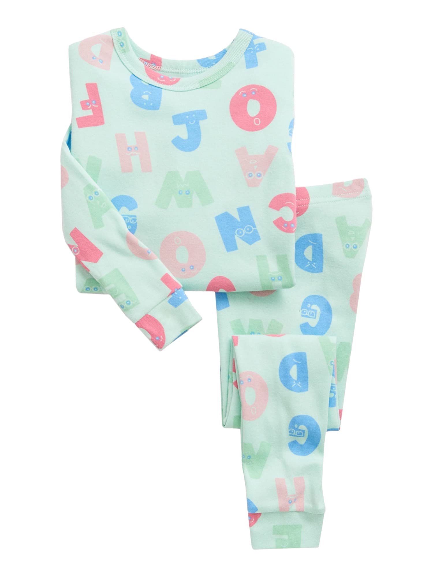 GAP unisex baby Pajama Set, Crystal Mint, 4T US