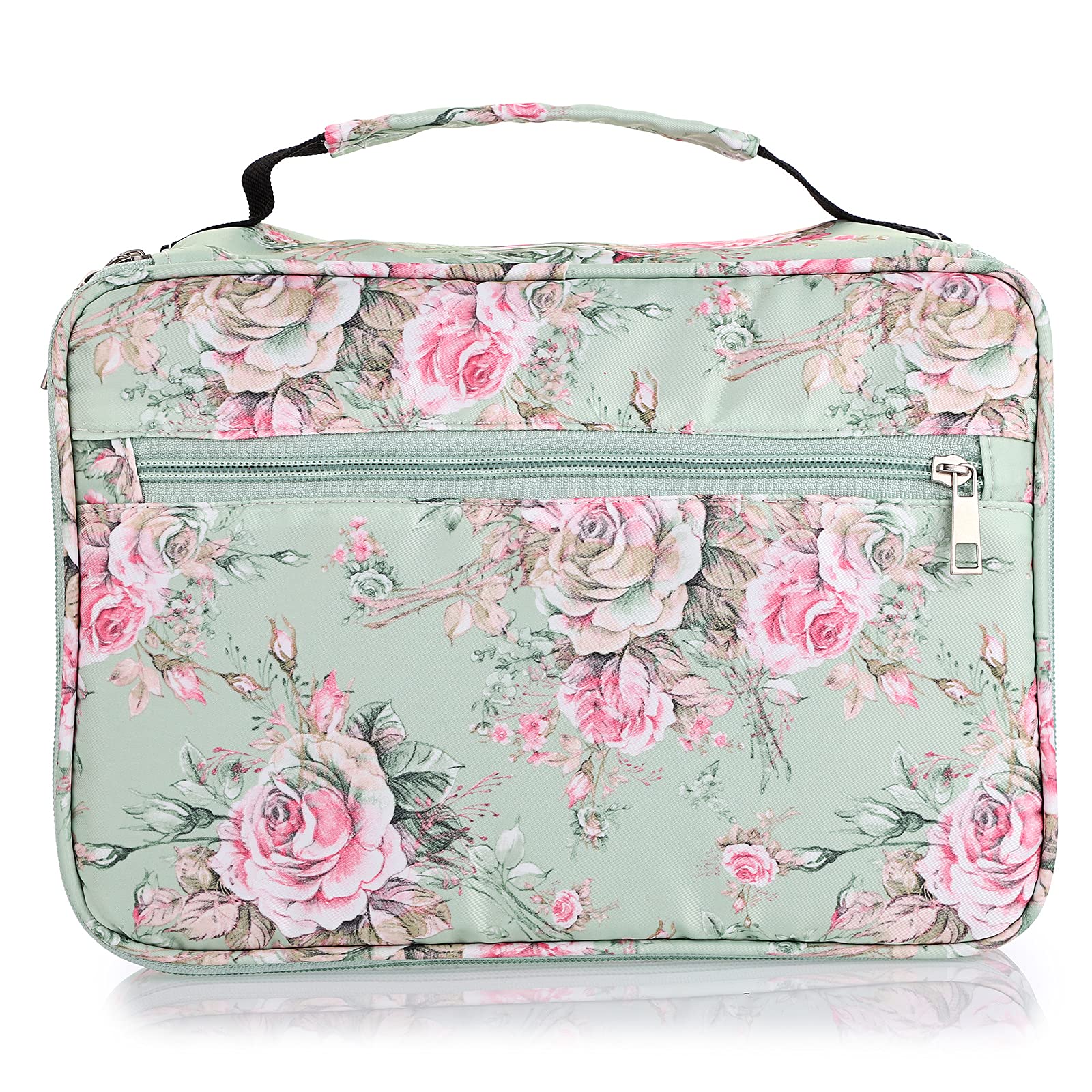 BTSKY Colored Pencil Case 300 Slots Pen Pencil Bag Organizer High Capacity Pens Holder with Double Zippers Multilayer Holder for Colored Pencils Watercolor Pens & Gel Pens Green Rose