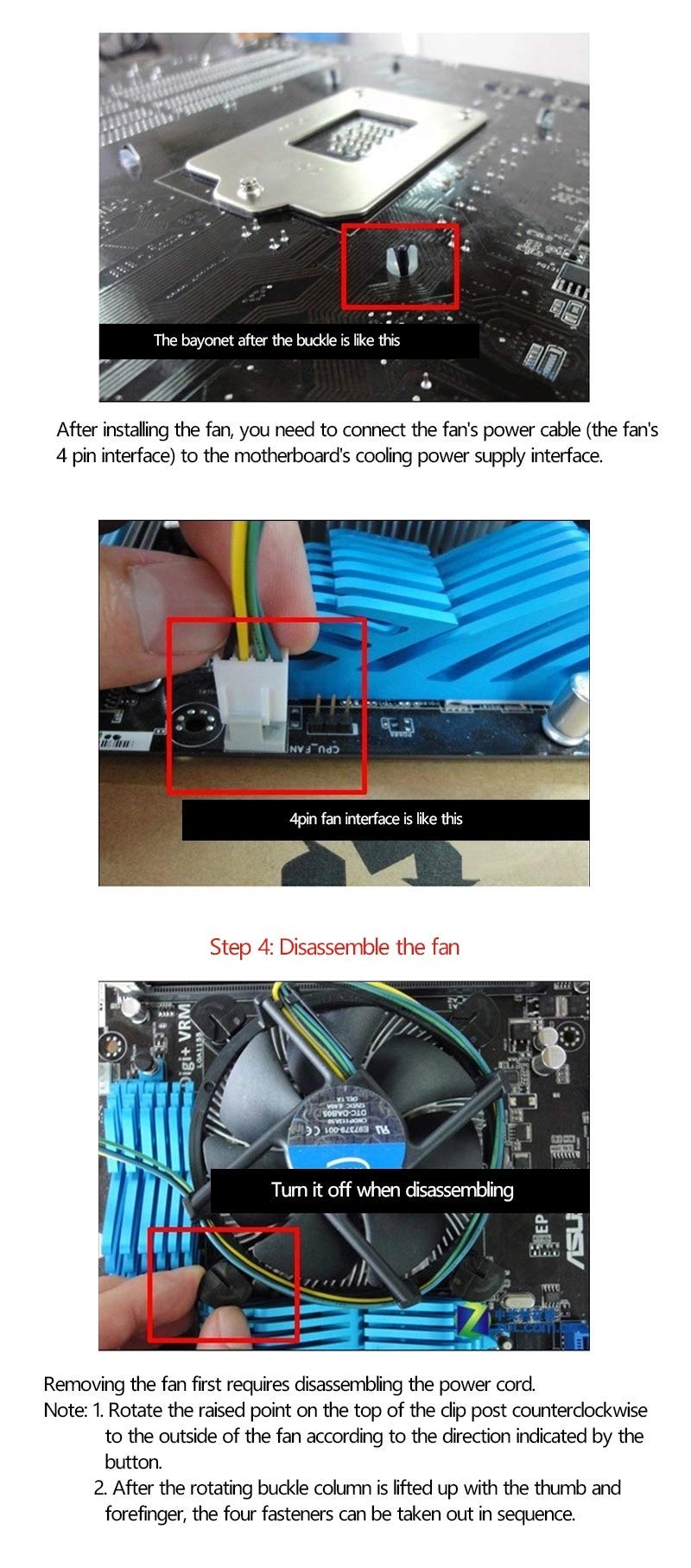Intel E97379-001 Core i3/i5/i7 Socket 1150/1155/1156 4-Pin Connector CPU Cooler With Aluminum Heatsink and 3.5-Inch Fan For Desktop PC Computer