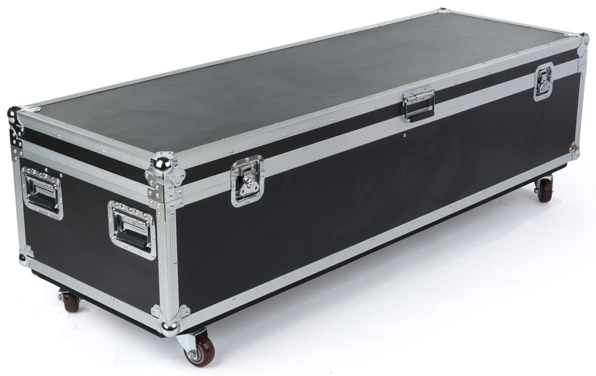 Displays2go Mobile TV Stand with Travel Case, Steel, Aluminum, MDF, EVA Form โ Black (LPGPWBC2S)