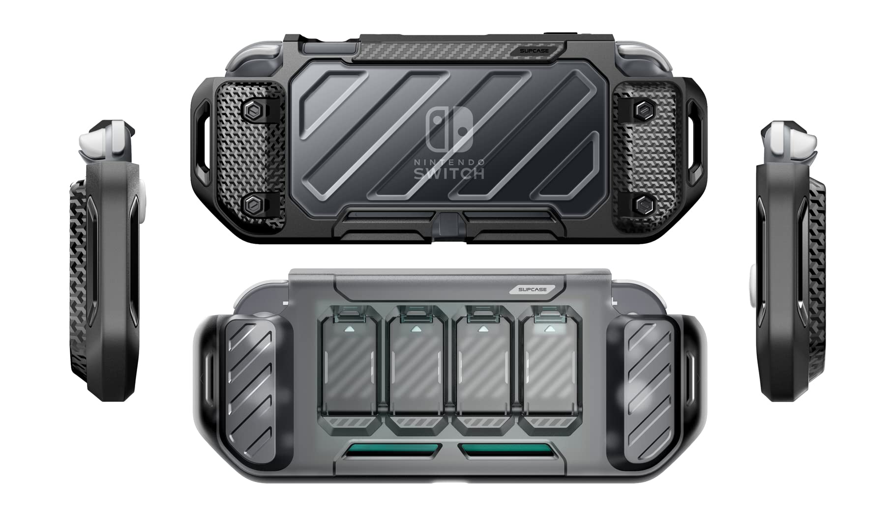 SUPCASE for Nintendo Switch Lite 2019 Case with Front Cover (Unicorn Beetle Forma), [Military-Grade Protection] [5 Game Card Storage Slots] Slim Protective Cover Accessories for Switch LiteFrost,Black